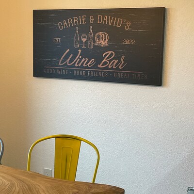 Personalized Wine Bar Sign Taste Room Sign Rustic Bar Wall - Etsy