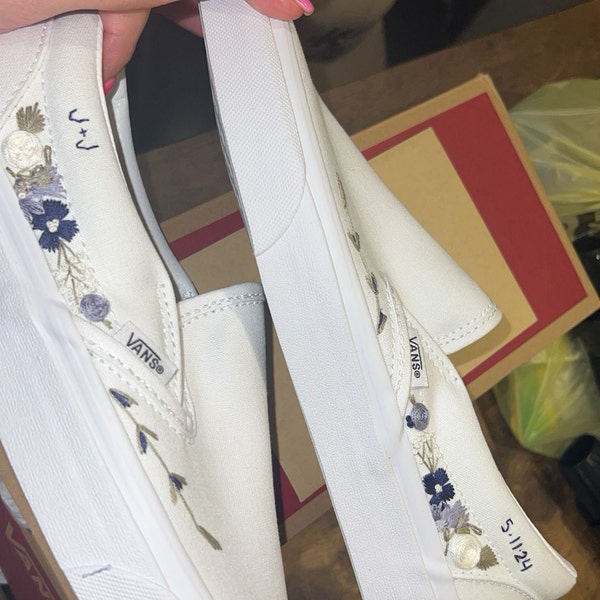 Embroidered Vans Shoes, Custom Hand Embroidery to Order, Personalized ...