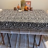 Midnight Blue Dining Table Runners, 100% Cotton, Floral Hand Block ...