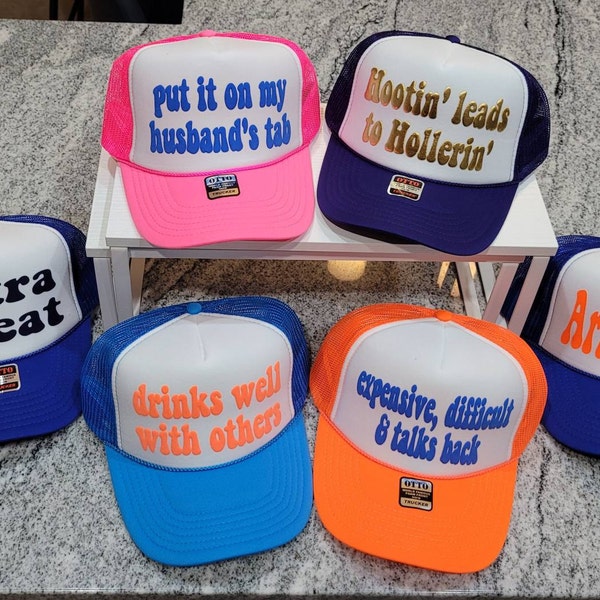 Puff Print Party Hats, Bachelor Party Hat, Crew Hat, Team Crew, Totally ...