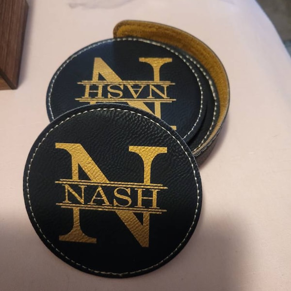 Monogrammed Coaster Set, Customized Coasters, Personalized Coasters, Personalized Gift, Wedding ...