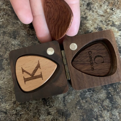 Personalized Wooden Guitar Picks Box,custom Engraved Guitar Pick Holder ...