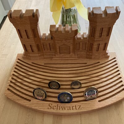 Engineer Castle Challenge Coin Holder, Army Engineer, USMC 1371, Combat ...