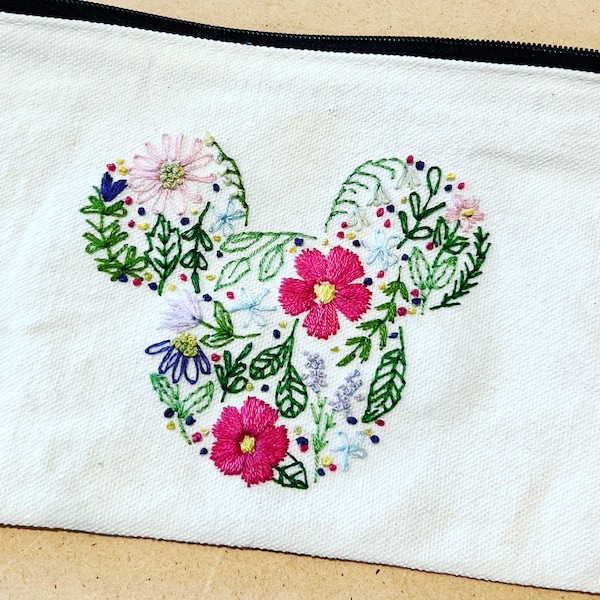 Flower Mickey Embroidery Pattern Floral Embroidery Pattern Mickey Hoop ...