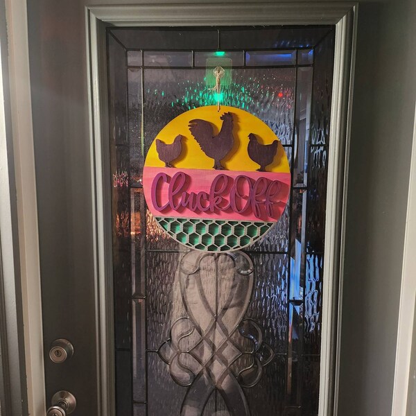 Cluck off DIY Door Hanger Kit | Farmhouse Door Sign | Laser Cut Wood ...