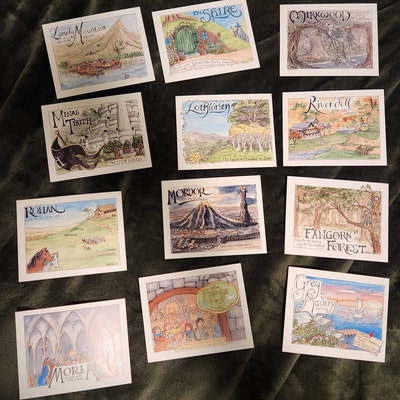 Postcard Set Greetings From Middle-earth - Etsy