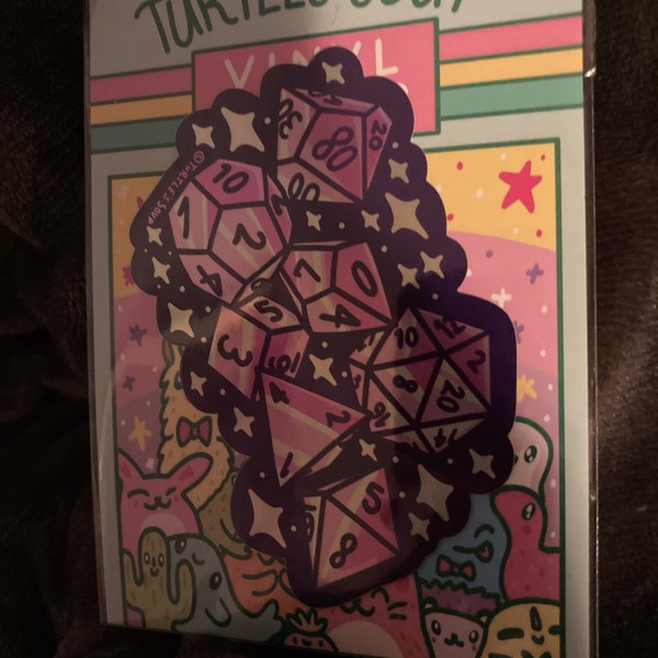 Holographic Dice Vinyl Sticker: D&D Gamer Decal - Etsy