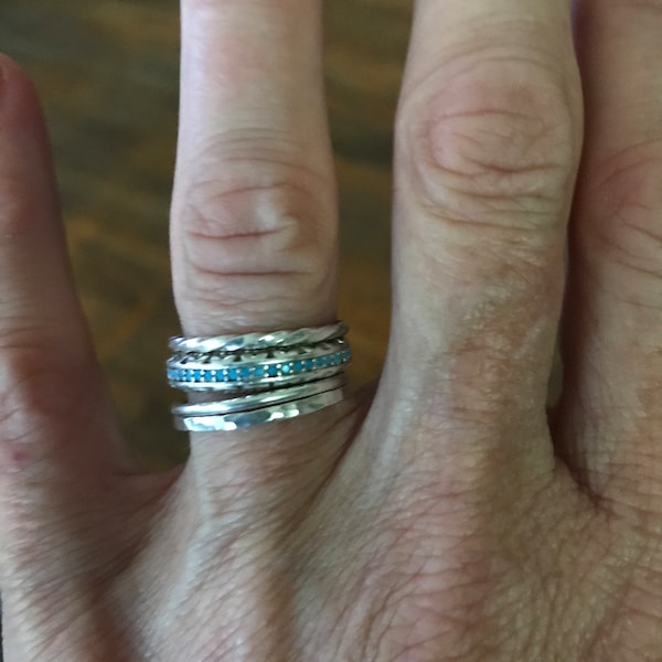 Sterling Silver Stacking Rings - Three Ring Band Set, Stackable Ring ...
