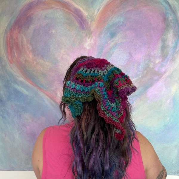 Rainbow Rasta Crochet Dreadlock Beret Slouchy Tam Hat Hippie Peace Sign ...