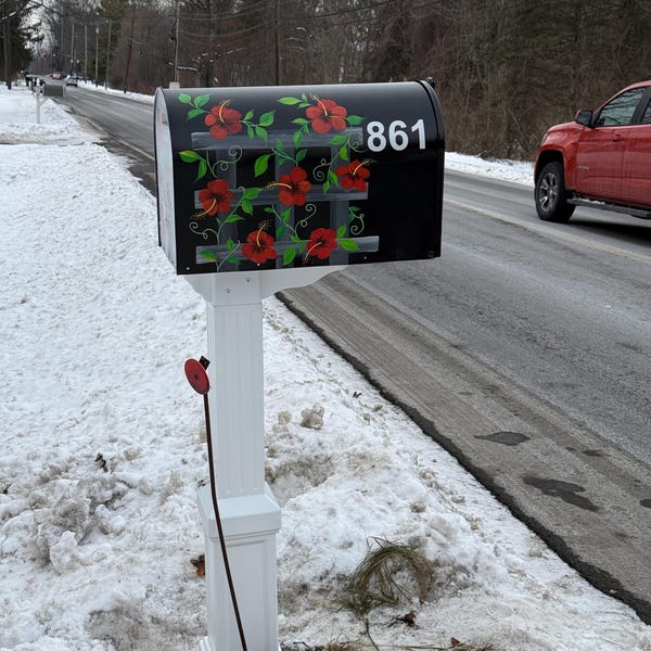 Lockable Small White Metal Wall Mount Mailbox, Custom Hand-painted ...