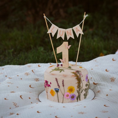 Checkered Boho Birthday Cake Topper Boy First Birthday Smash Cake One ...