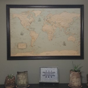 World Map Rustic Style Uncustomized Old Style Wall Map Map Decor - Etsy