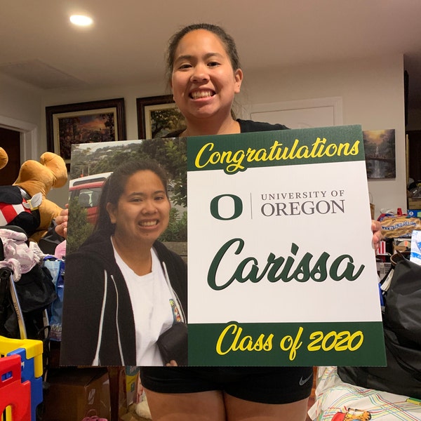 Graduation Lawn Sign Custom Photo Yard Sign Any School Any Color With ...