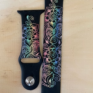 DIGITAL DOWNLOAD Hand-drawn Flower Paisley Watchband File, Svg, Watch ...