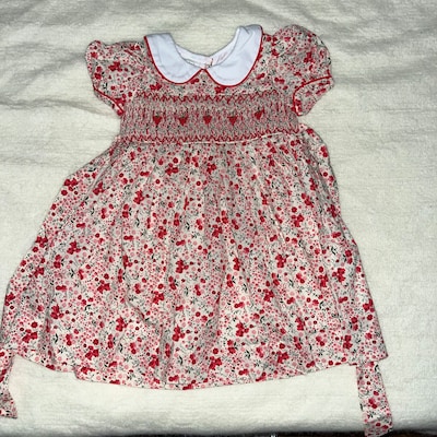 Smocked Girls Dress Pink Floral Smocked Dress Girls Floral Smocked ...