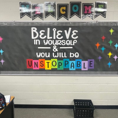 BELIEVE IN YOURSELF Bulletin Board Kit Letters Classroom Decoration ...