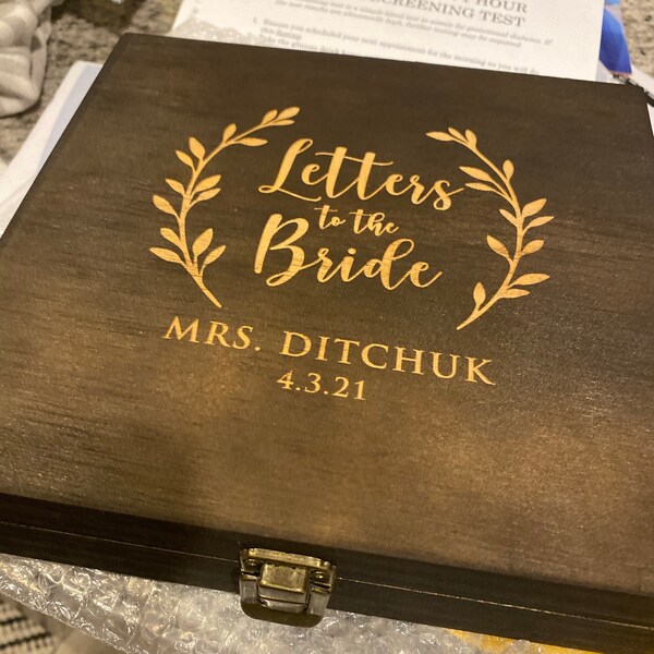 Letters to the Bride, Bridal Box Gift, Engagement Gift Box, Advice to ...