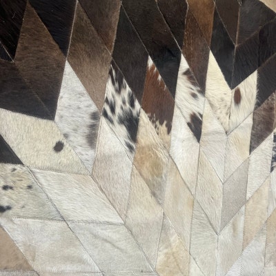 Natural Cowhide Leather Area Rug Handmade Cowhide Patchwork Carpet Home ...