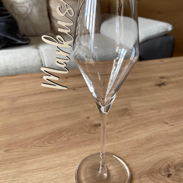 Place Cards for the Glass, Name Cards, Wooden Lettering, Table ...