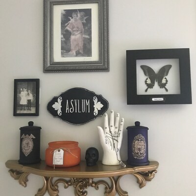 Asylum Gothic Wall Decor, Asylum Sign, Gothic Home Decor, Halloween ...