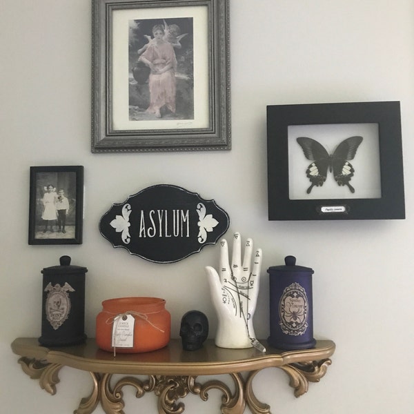 Asylum Gothic Wall Decor, Asylum Sign, Gothic Home Decor, Halloween ...