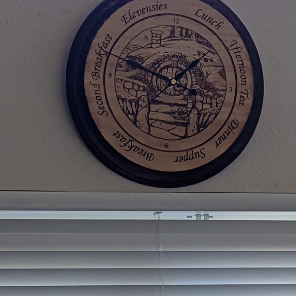 Lord of the Rings Themed Wall Clock. Burnt Hobbit Design. Lotr Clock ...