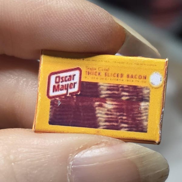 Dollhouse Miniature Food Bacon Package Box 1:12 One Inch Scale B63 B64 ...