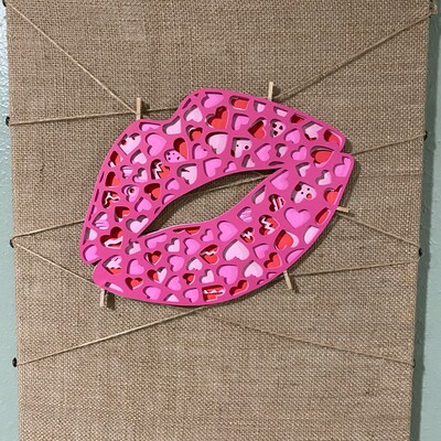 3D Layered Red Lips SVG DXF Valentine Svg 3D Mandala Svg Layered ...