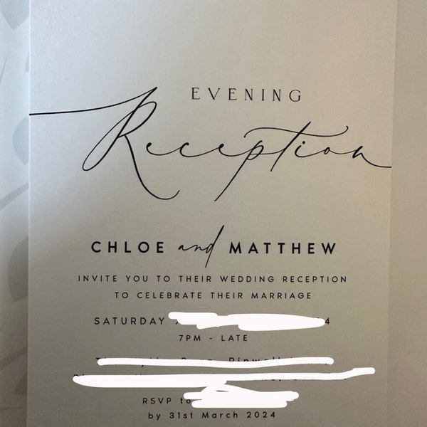 Evening Reception Wedding Invite, Evening Wedding Reception Party ...