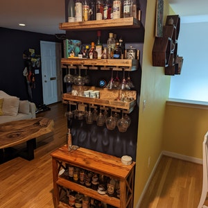Wood Wine Rack Shelves the Ryan Wall Mounted Shelf & - Etsy