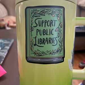 Support Public Libraries Book Sticker Library Science Books - Etsy