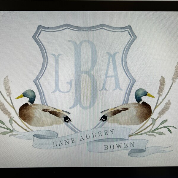 Mallard Duck Wall Art, Duck Wall Art, Monogram Wall Art, Mallard Duck ...