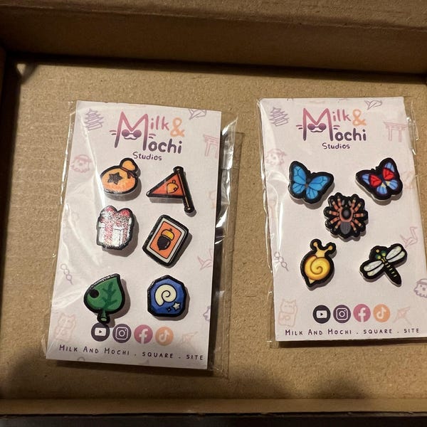 Mini Animal Pins Set Bugs Fish Sea Creatures Gyroids Star Fragments ...