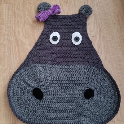 Instant Download PDF CROCHET PATTERN Hippo Rug Permission to Sell ...