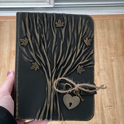 Personalized Leather Journal With Lock and Key, Leather Notebook ...