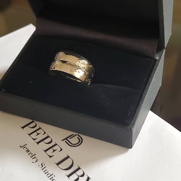 World Map Silver Rings. Ideal for Wedding, Anniversary, Gift or for ...