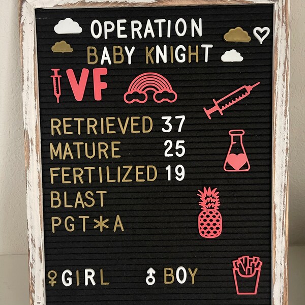 IVF Letter Board Icons - French Fries Pineapple Shot Rainbow, Test Tube ...