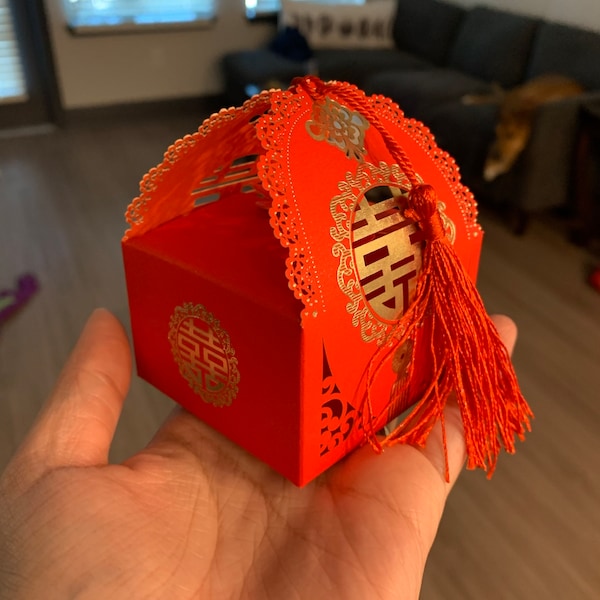 Chinese Wedding Favor Boxes | Double Happiness Gift Boxes - Etsy