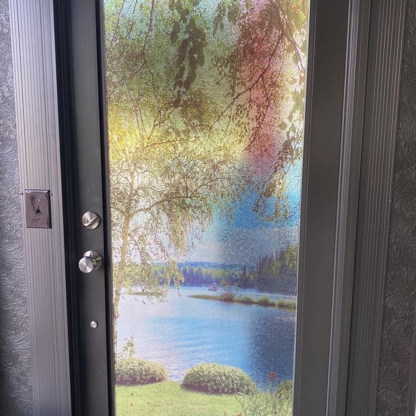 Customized Size Natural Lake View Window Film Frosted Privacy Sun ...