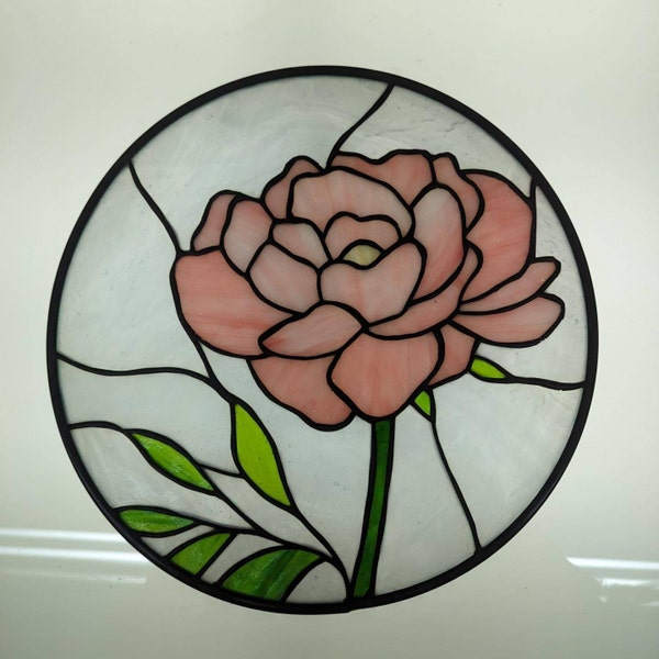 Peony Moon Stained Glass Pattern - Etsy