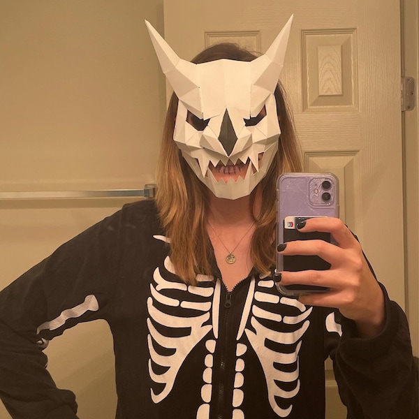 Japanese Demon Mask, Oni, Hannya | DIY Paper Mask, Printable Template ...