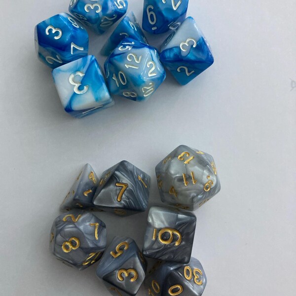 Fireball Fire Wizard Dice Polyhedral D&D Blended Dice Tabletop Games ...