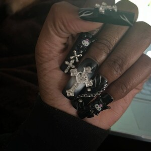 Y2K Pink Star Sety2k Nails Presson Nails Punk Nails Handmade Nails - Etsy