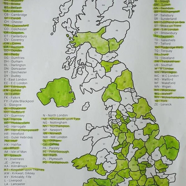 Printable UK Postcode Map, Sales Map, Orders Map, Digital File - Etsy