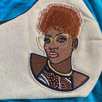 Afro Lady With Appliqué Top Embroidered Patch African - Etsy
