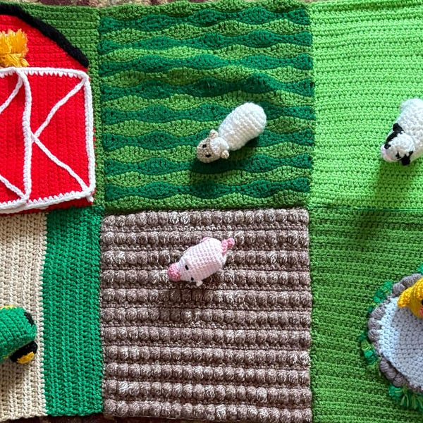 Crochet Farm 3-in-1 Bundle, Farm Mat, Animals, and Tractor DIGITAL ...
