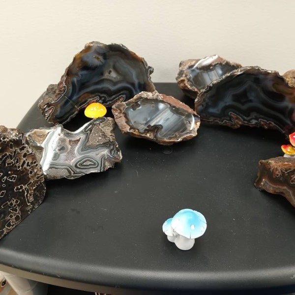 Blue Banded and Sagenite Agate, Fortification Agate, Rocks and Minerals ...