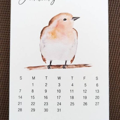 Perpetual Calendar With Bird Watercolour Paintings, Anniversary ...