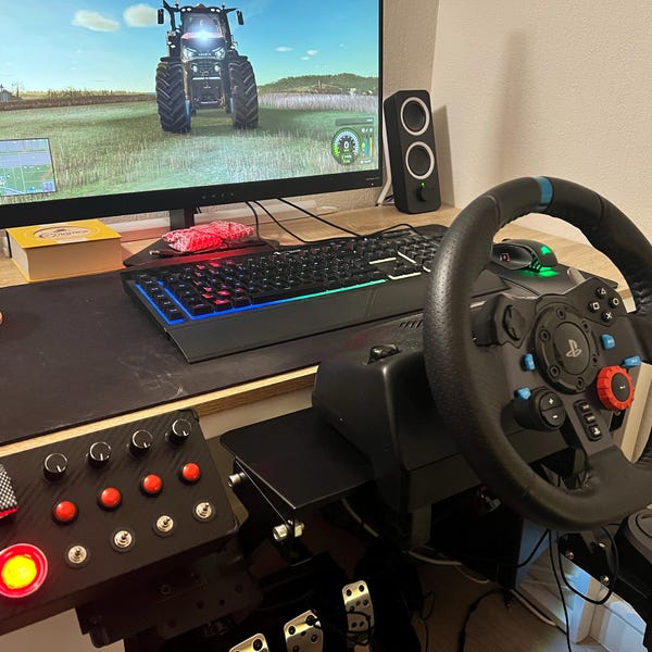 Button Box Sim Racing Console, 22 Functions, Ignition Lever and Start ...