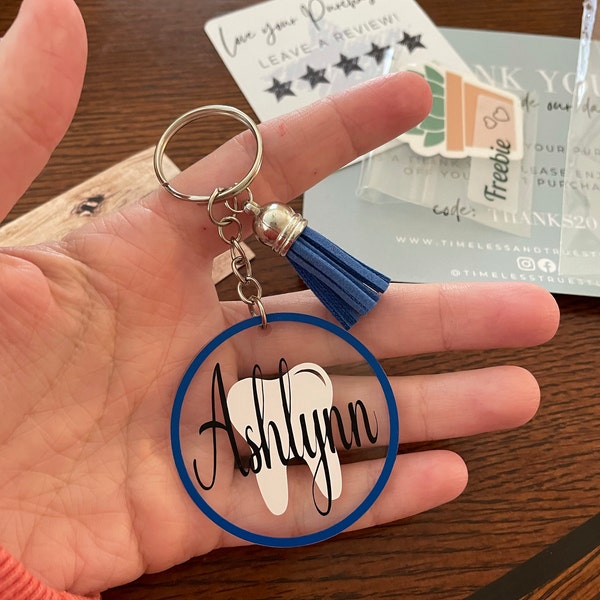 Dental Keychain, Dental Assistant Gift Keychain, Tooth Keychain, Dental ...